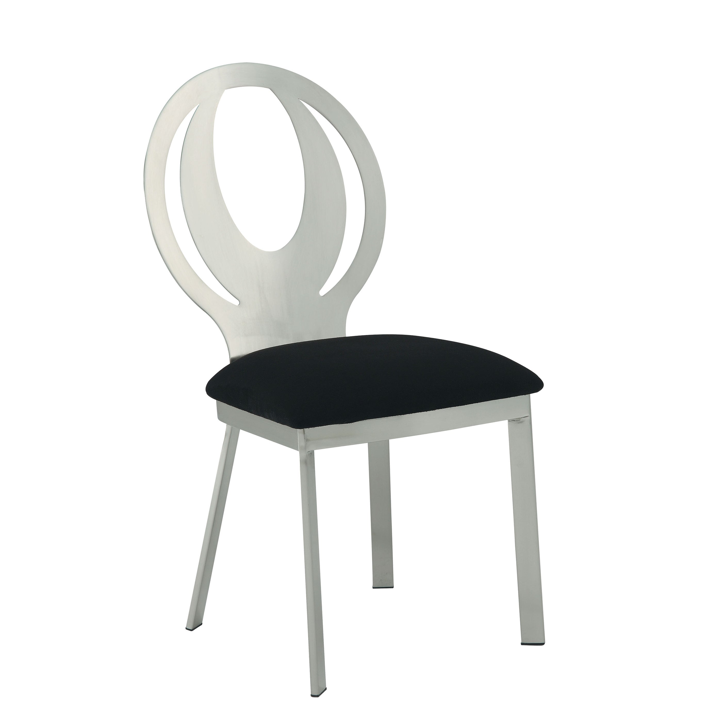 Ozzie Satin Plated & Black Microfiber Dining Chairs (Set of 2) — 24/7 ...