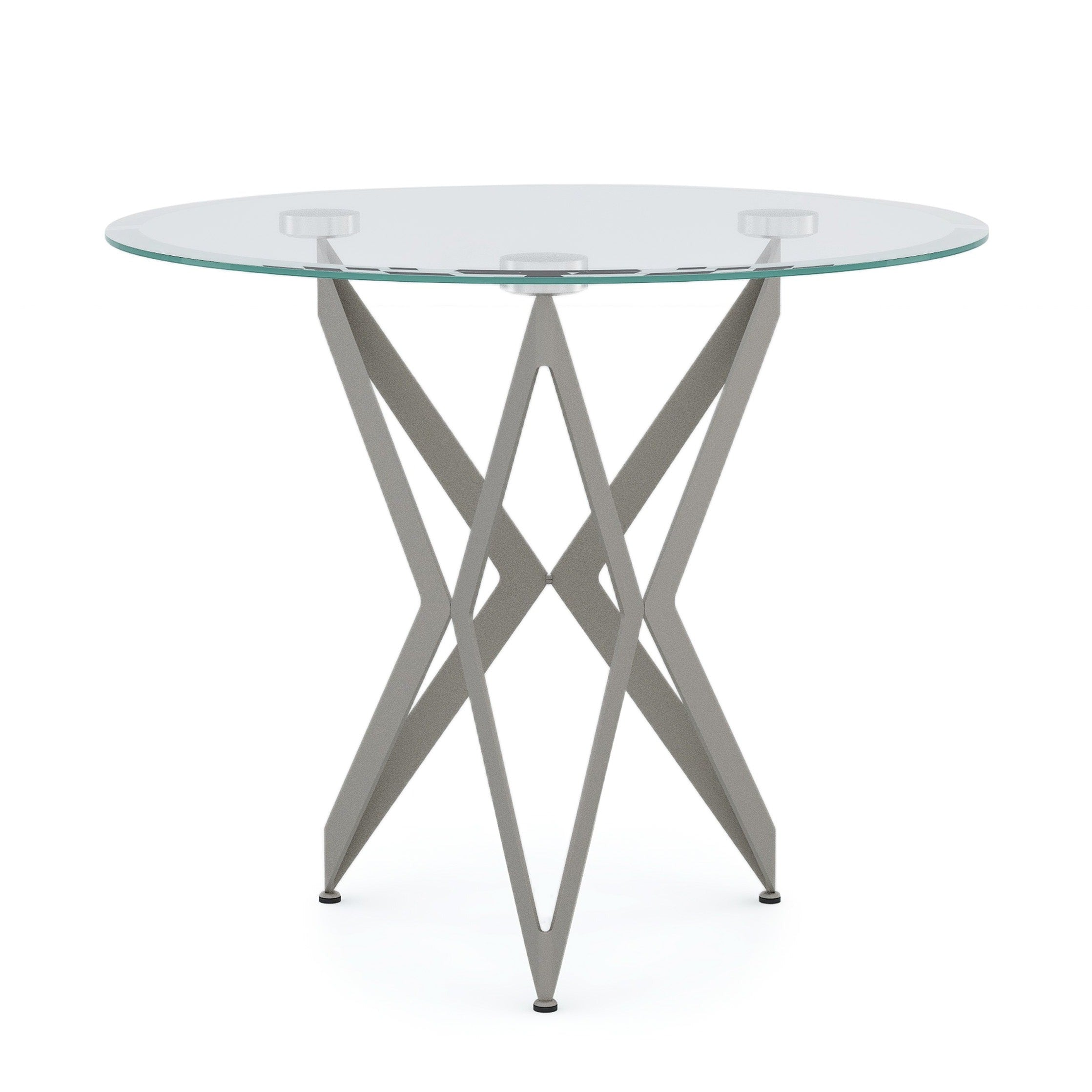 Jakub Metallic Star-Shaped Frame & Beveled Round Glasstop Side Table ...