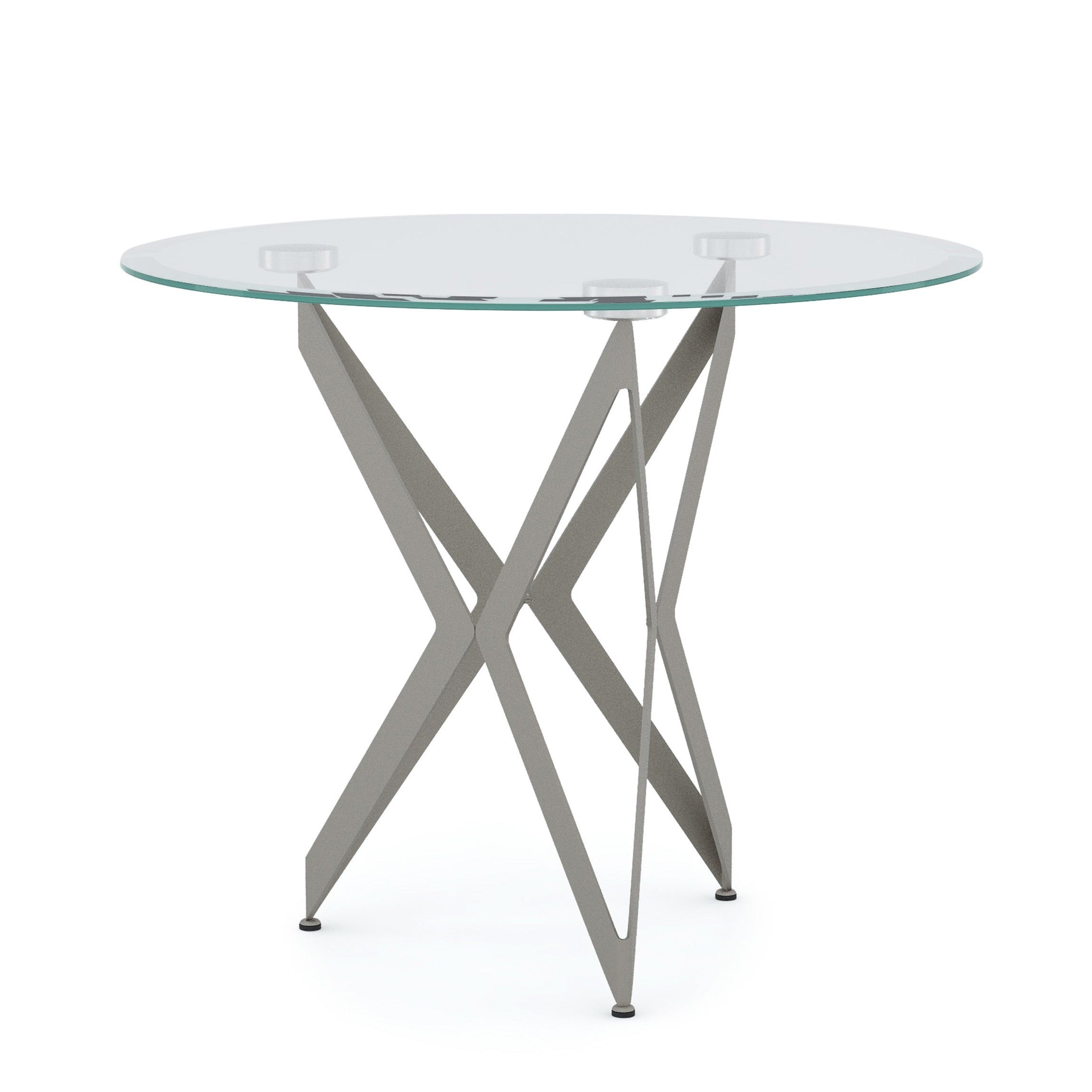 Jakub Metallic Star-Shaped Frame & Beveled Round Glasstop Side Table ...